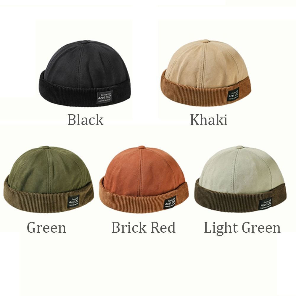 Corduroy Docker Cap Windproof Beanie Hats Portable Corduroy Cap Women ...