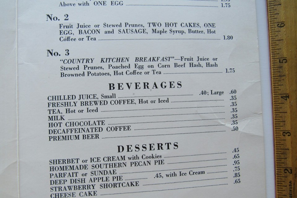 Holiday Inn Room Service Menu 60's Red Fox Inn, Voyager Restaurant | eBay