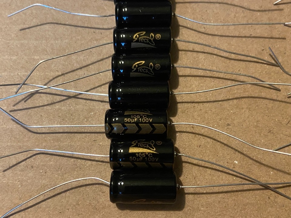 25pc Electrolytic Capacitor Axial 2000hr +105℃ RoHS 50uf 100V φ10x20mm ...