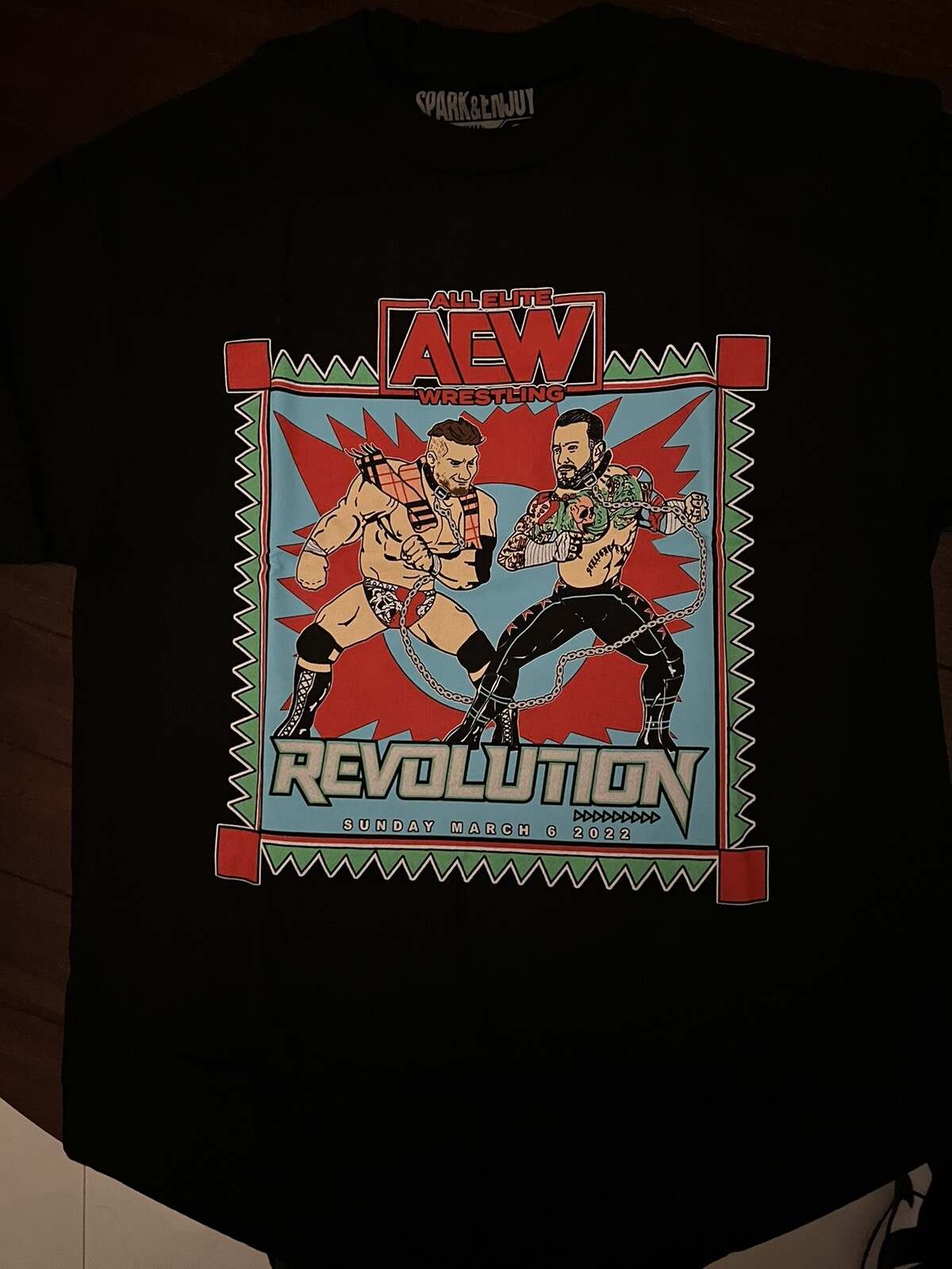 AEW CM Punk MJF Dog Collar Match Shirt Size M WWF WWE WCW ECW | eBay