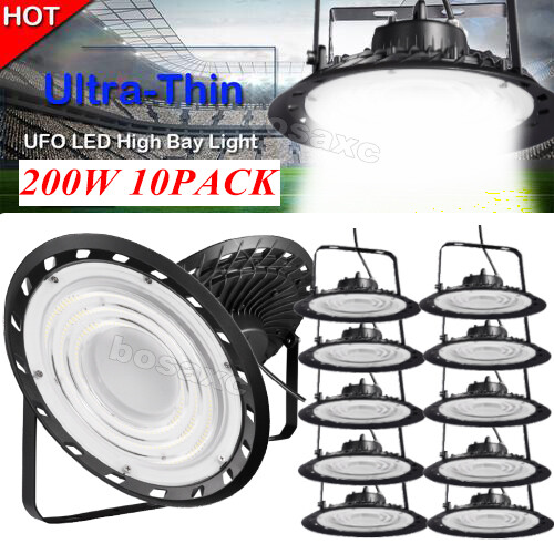 10 Pack 200W UFO Led High Bay Light Factory Warehouse Commercial Led ...