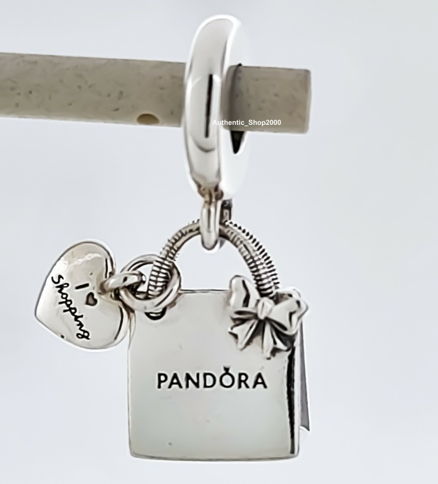 New 100% Authentic 925 Silver PANDORA I Shopping Bag Dangle Charm ...