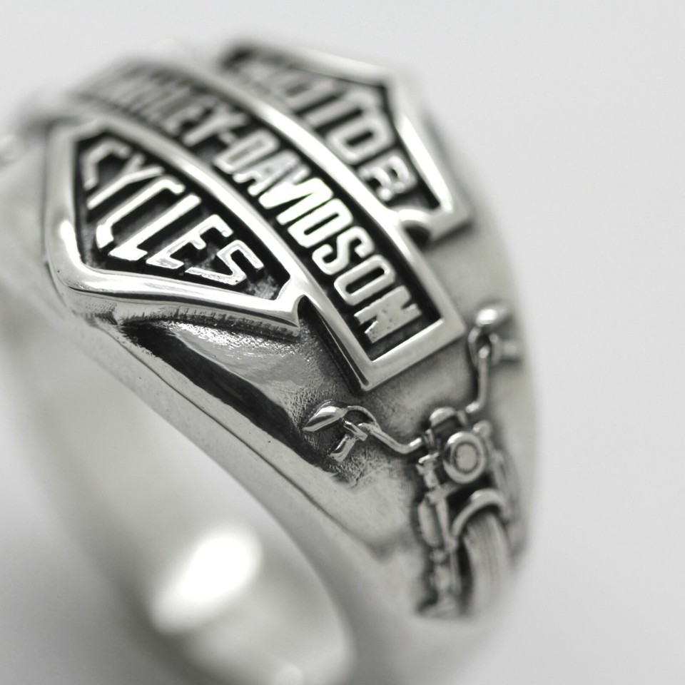 Biker's Ring Motorcycle Style Ring Sterling Silver 925 | eBay