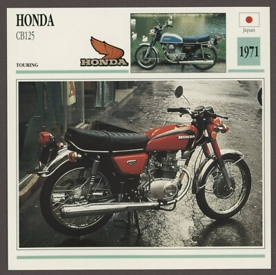 Honda 1971 CB 125 Edito Service Atlas Motorcycle Card | eBay