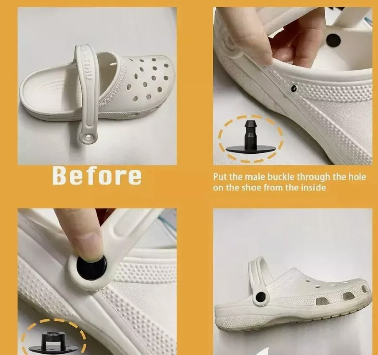 Rivets Set 4 Crocs Logo Replacement side Buttons Fastener For Broken ...