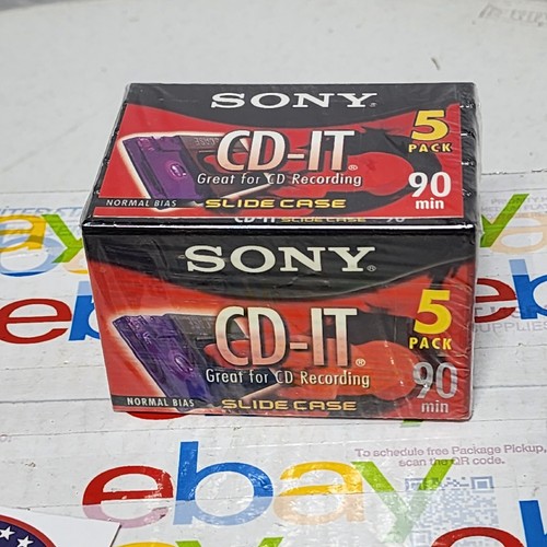 Sony CD-IT 90 Minute Normal Bias 5 Pack Slide Case Cassette 27242220140 ...