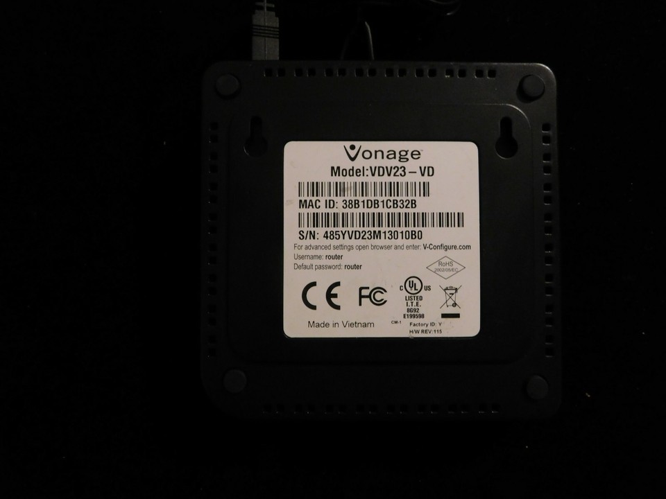 Vonage VDV23 Voip adapter Voice over IP w/power supply | eBay