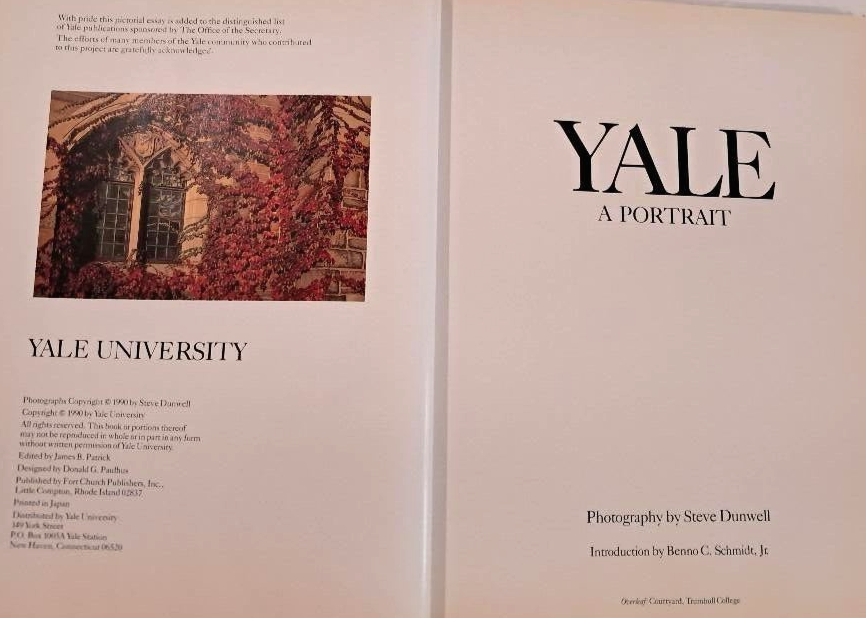 Yale: A Portrait-Photography by Steve Dunwell 1st Edition 1990 | eBay