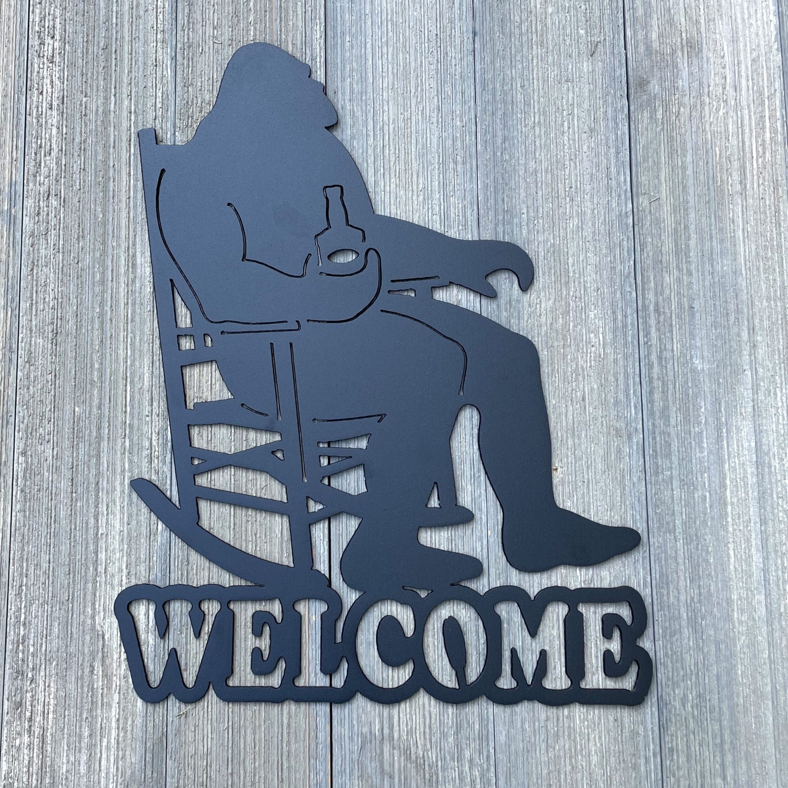 Bigfoot Welcome Metal Sign Cutout - Sasquatch Welcome Sign - Powder ...
