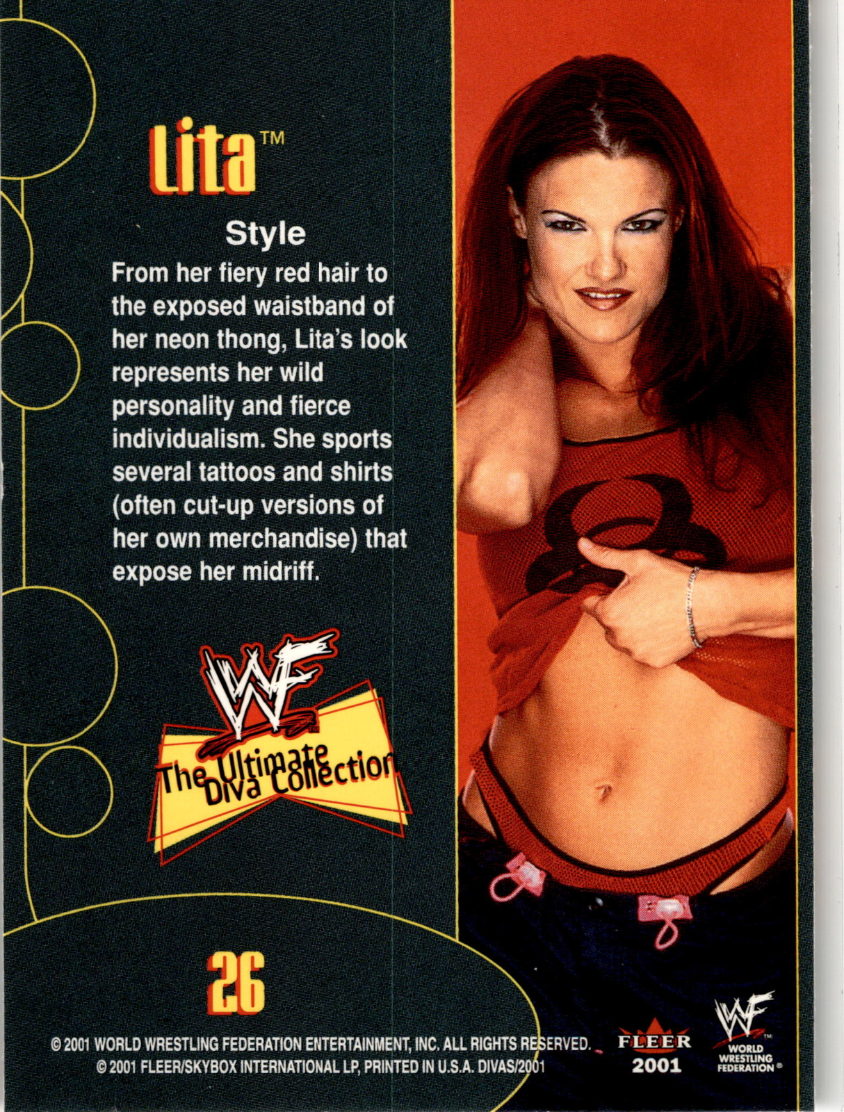 2001 Fleer WWF The Ultimate Divas Collection - #26 Lita (RC) for sale online | eBay