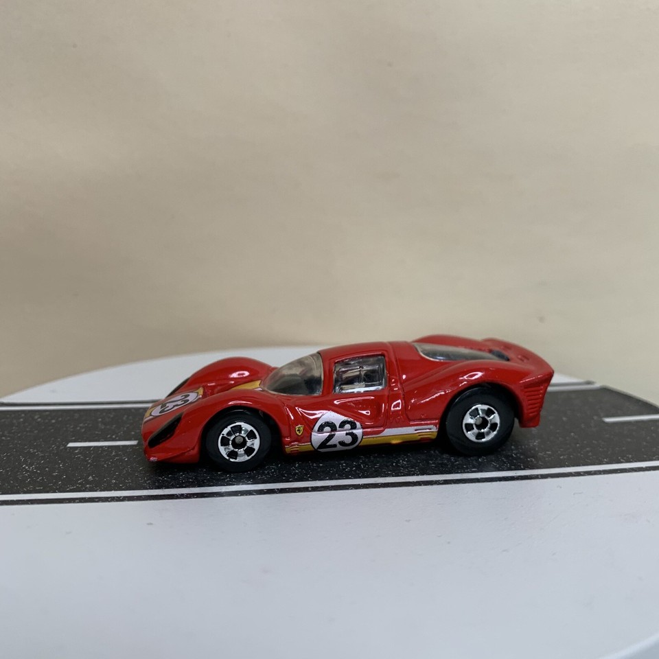 2012 Hot Wheels Ferrari P4 Red #23 w/Yellow & White Stripes, Chrome BW ...
