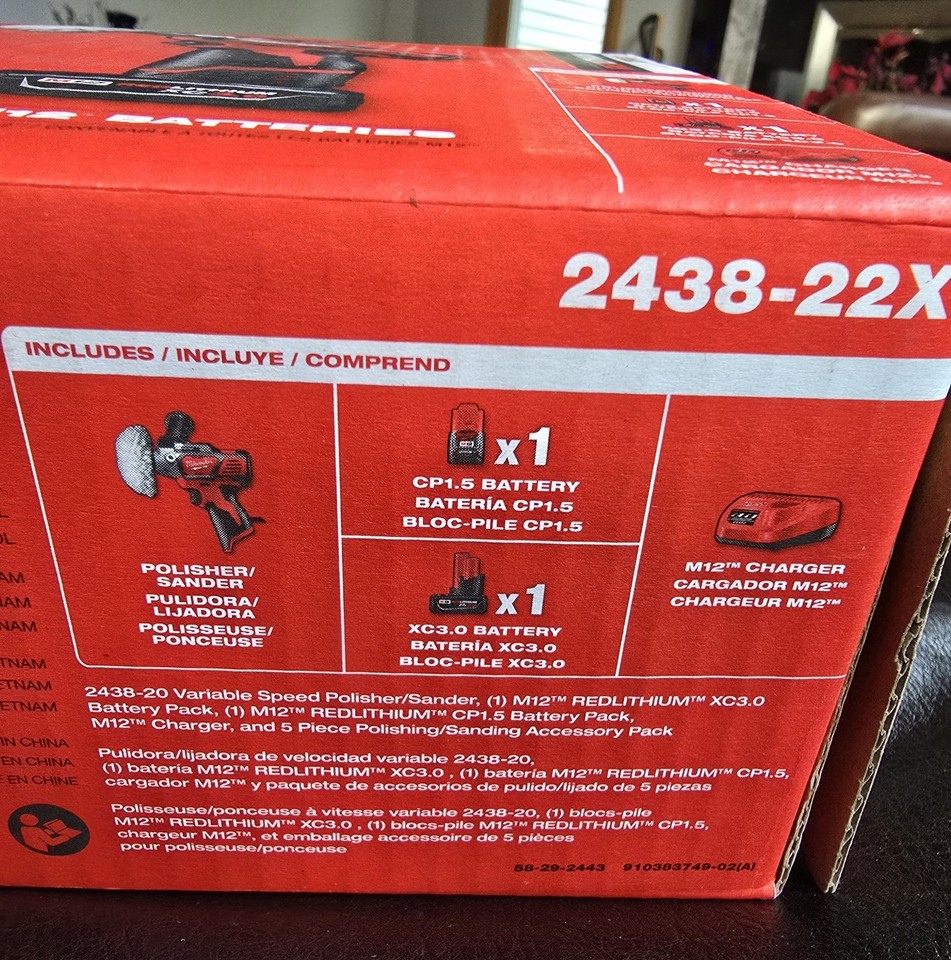 Milwaukee 2438-22X M12 Variable Speed Polisher/Sander Kit W/Battery ...