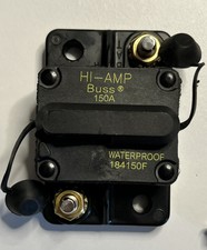 BUSS Hi-amp 150 Amp Waterproof Breaker 184150F Boat Camper RV Trailer ...