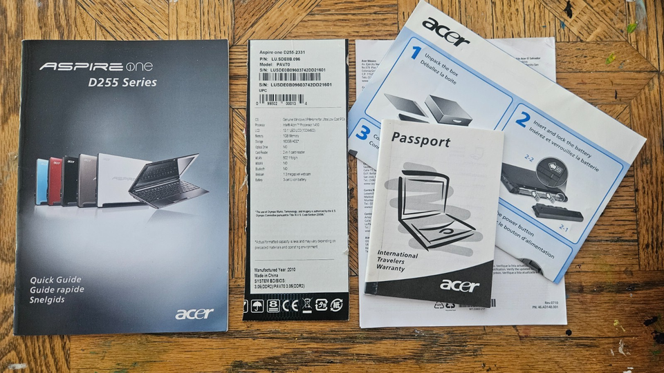 Acer Aspire One Intel Atom N450 1.66GHz 1GB RAM Clean XP Install ...