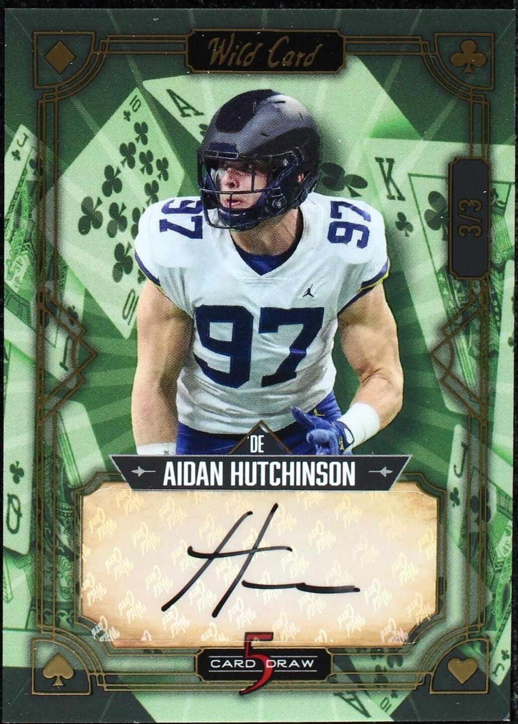 2022 Wild Card 5 Card Draw - Classic Aidan Hutchinson #5CDCL-1 Gold ...
