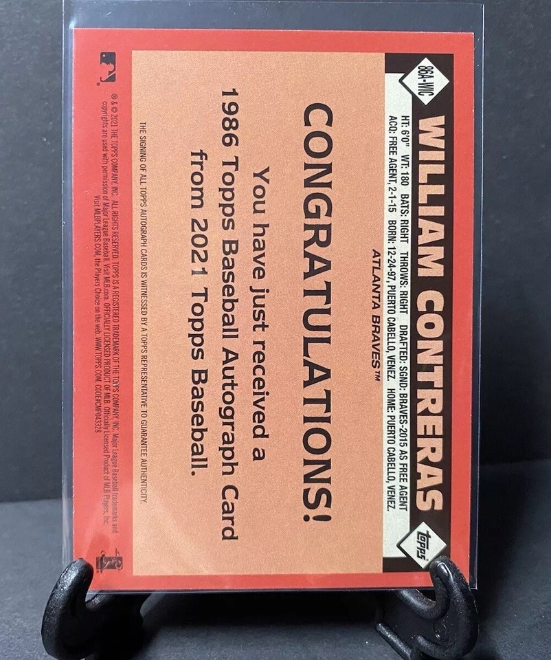 2021 Topps William Contreras 1986 35th Anniversary Rookie Autograph ON ...