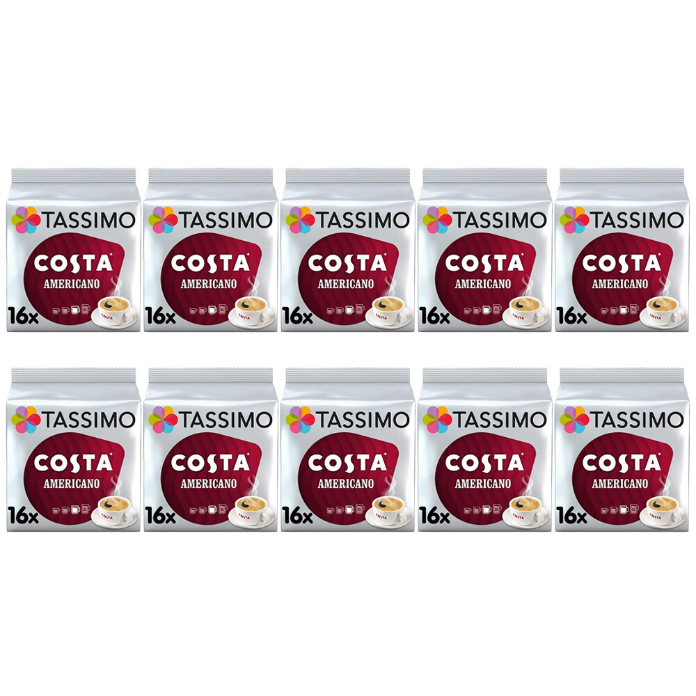 Tassimo Coffee Pods Costa Americano 10 Packs (Total 160 Drinks) | eBay