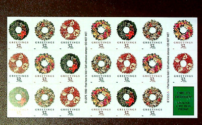 Scott# 3252c (3249-3252) - 1998 32c Christmas Wreathes Booklet of 20 ...