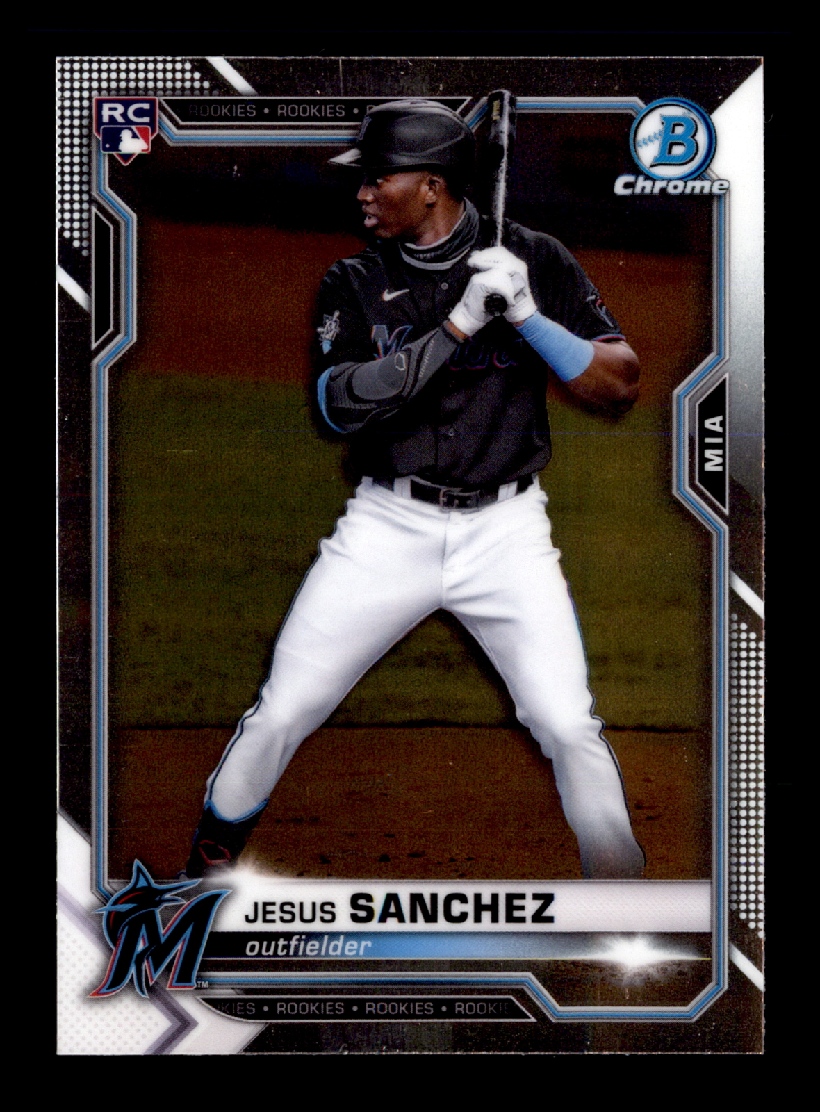 2021 Bowman Chrome #35 Jesus Sanchez Rookie Card RC Miami Marlins ...