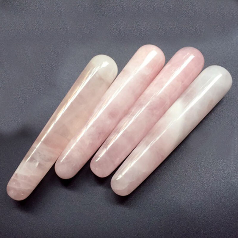 2X(Natural Rose Quartz Crystal Yoni Wands Gemstone Rocks Massage K1V8 ...