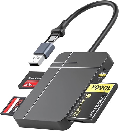 USB C USB3.0 Multi Card Reader Hub, Type C Multiport Hub for SD, CF, MS ...