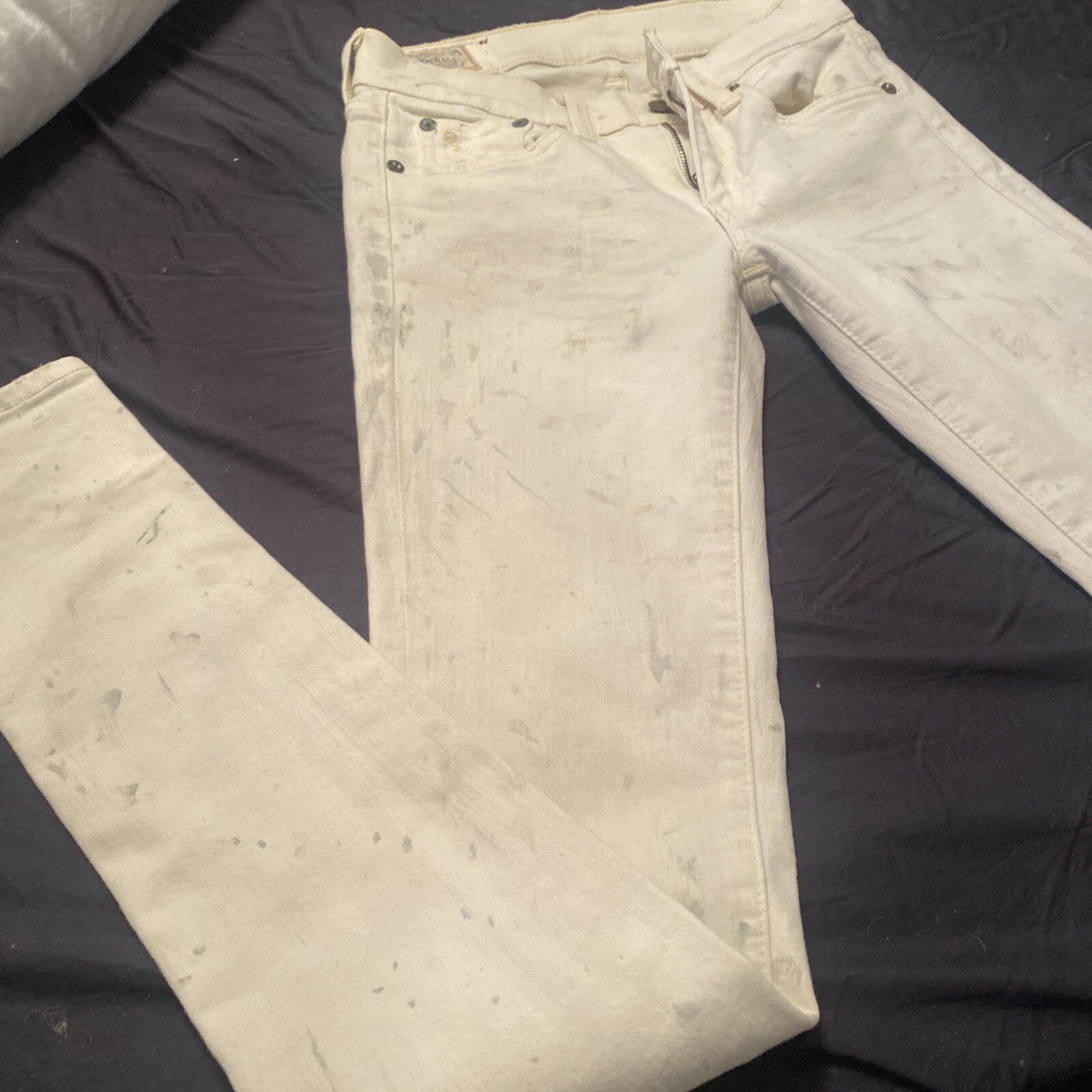Polo Ralph Lauren Paint Splatter Cream Jeans Tompkins… - Gem