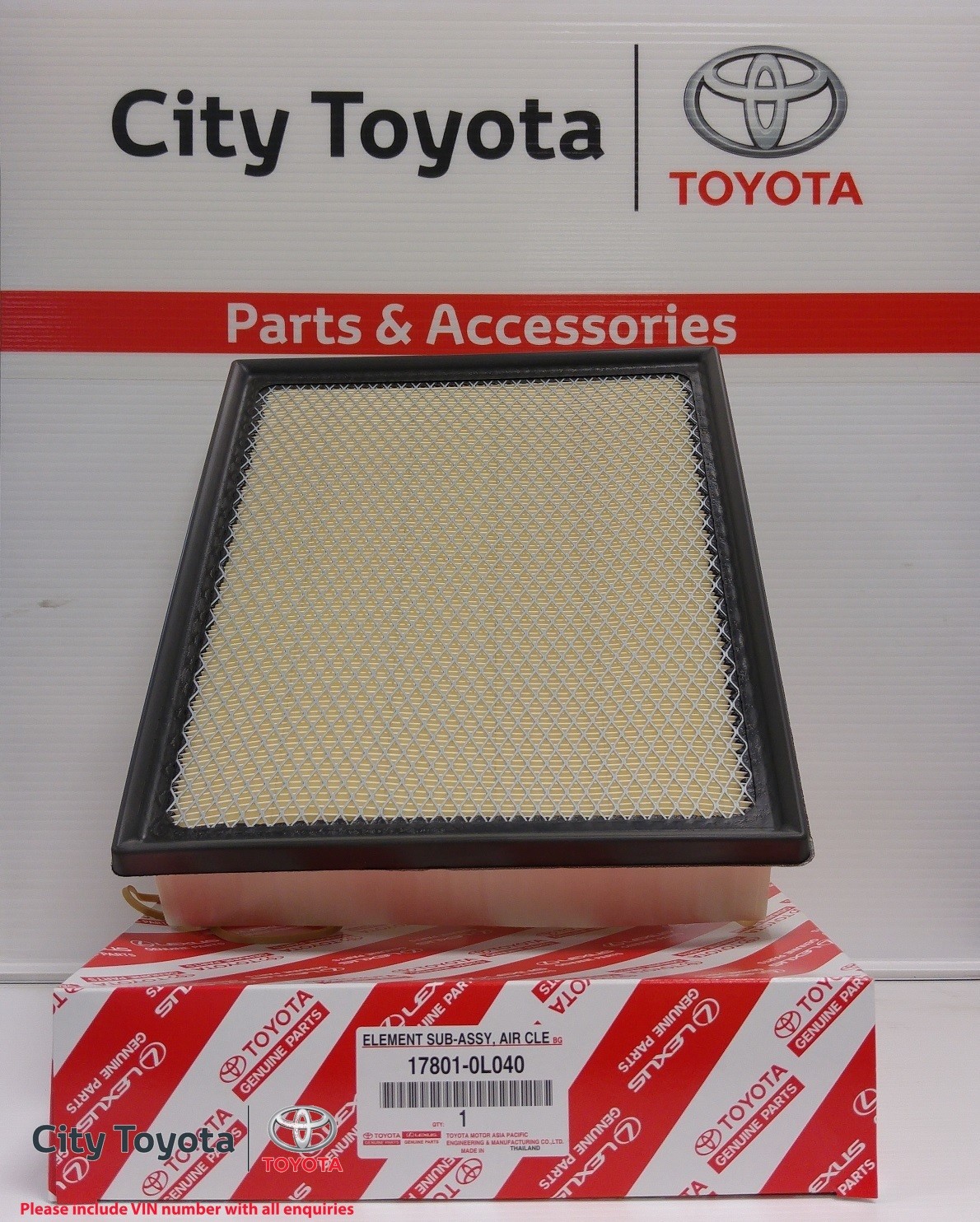 Genuine Toyota Air Filter Fortuner Hilux 5/15-Current 178010L040 | eBay