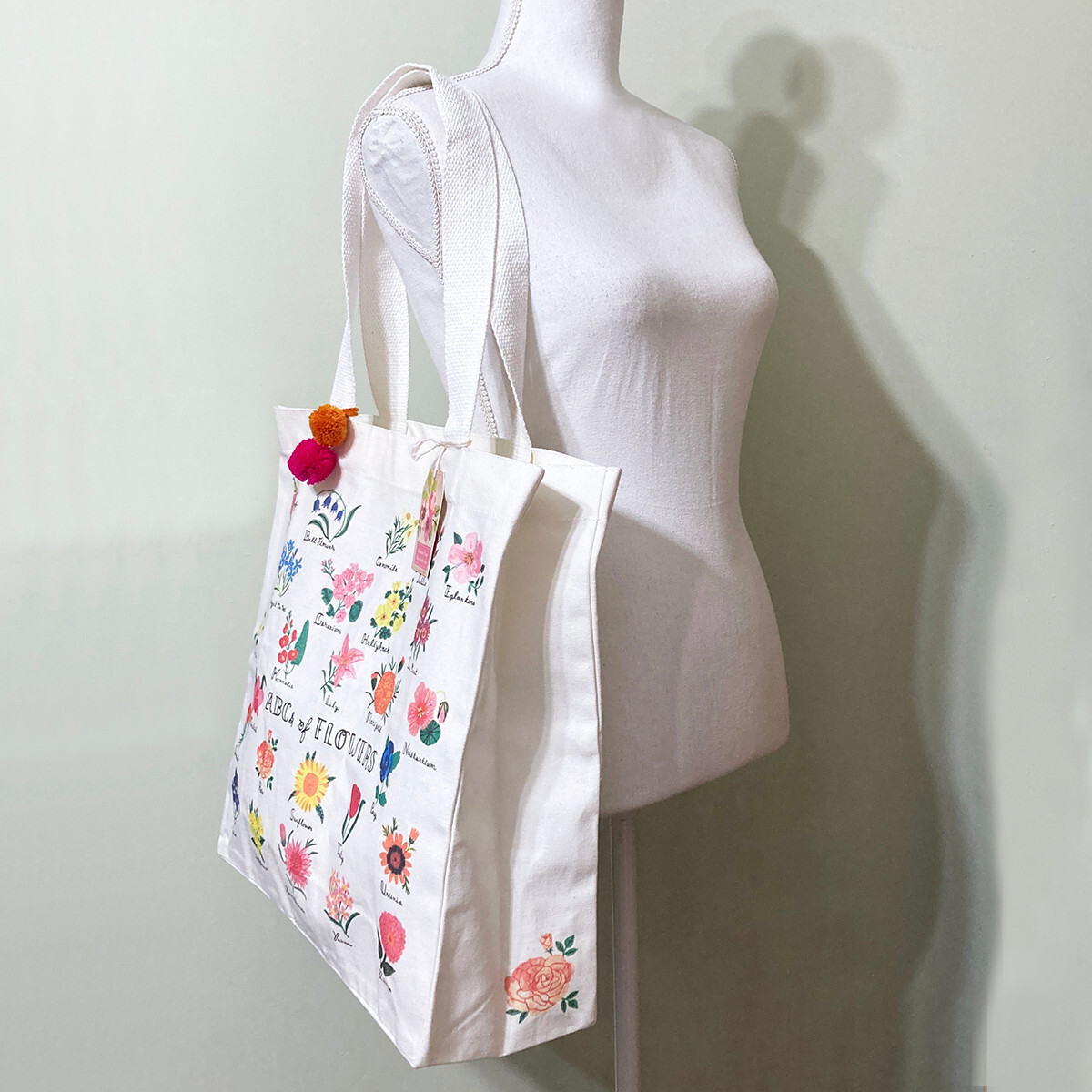 Spring Flower Canvas Tote Bag Large Cotton Reusable Shopper Primrose ...