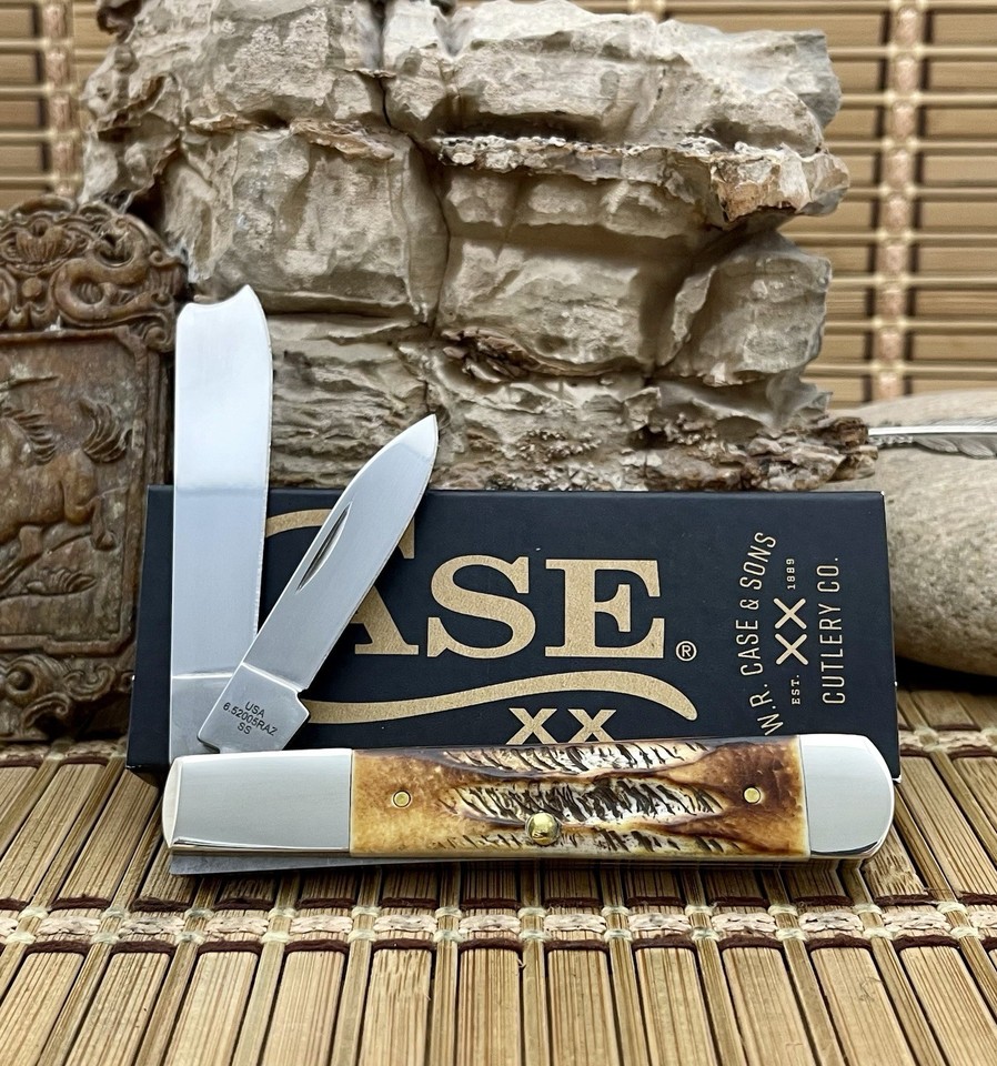 Case XX USA 2024 6.5 Burnt Bone Stag 65338 Stainless Razor Barlow ...