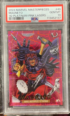 2024 MARVEL MASTERPIECES MAGNETO '92 PLATINUM PINK LASERS #D 279/992 ...