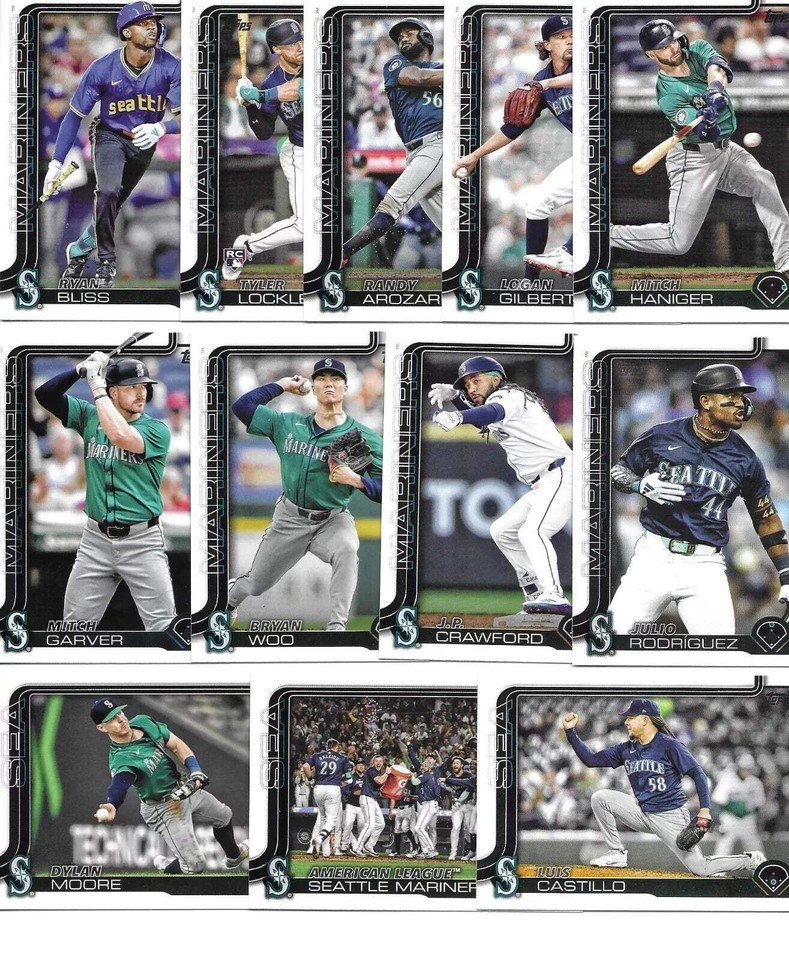 2025 Topps Series 1 + 2 Baseball Team Set 19 Cards Seattle Mariners Cal ...
