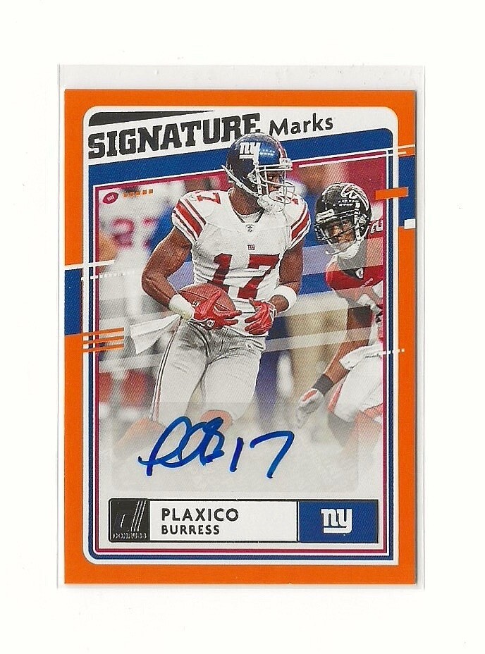 2020 Donruss Plaxico Burress Signature Marks - Orange - SM-PB | eBay