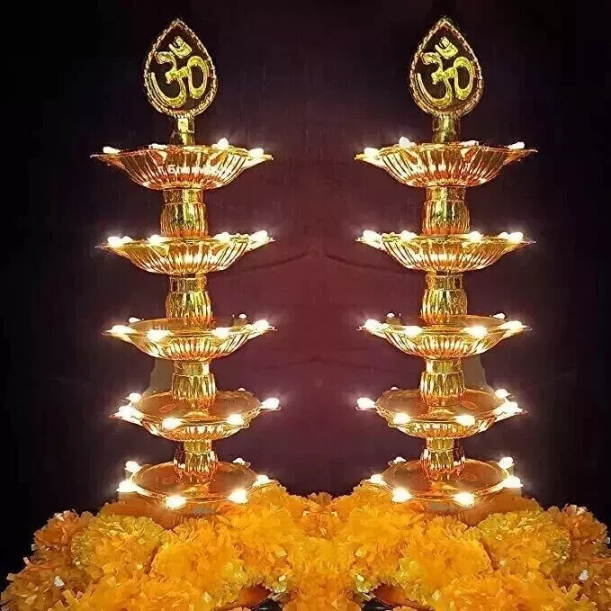 5 Layer Electric Diya Deepak Light Pooja Diya LED - Pack of 2 _for ...