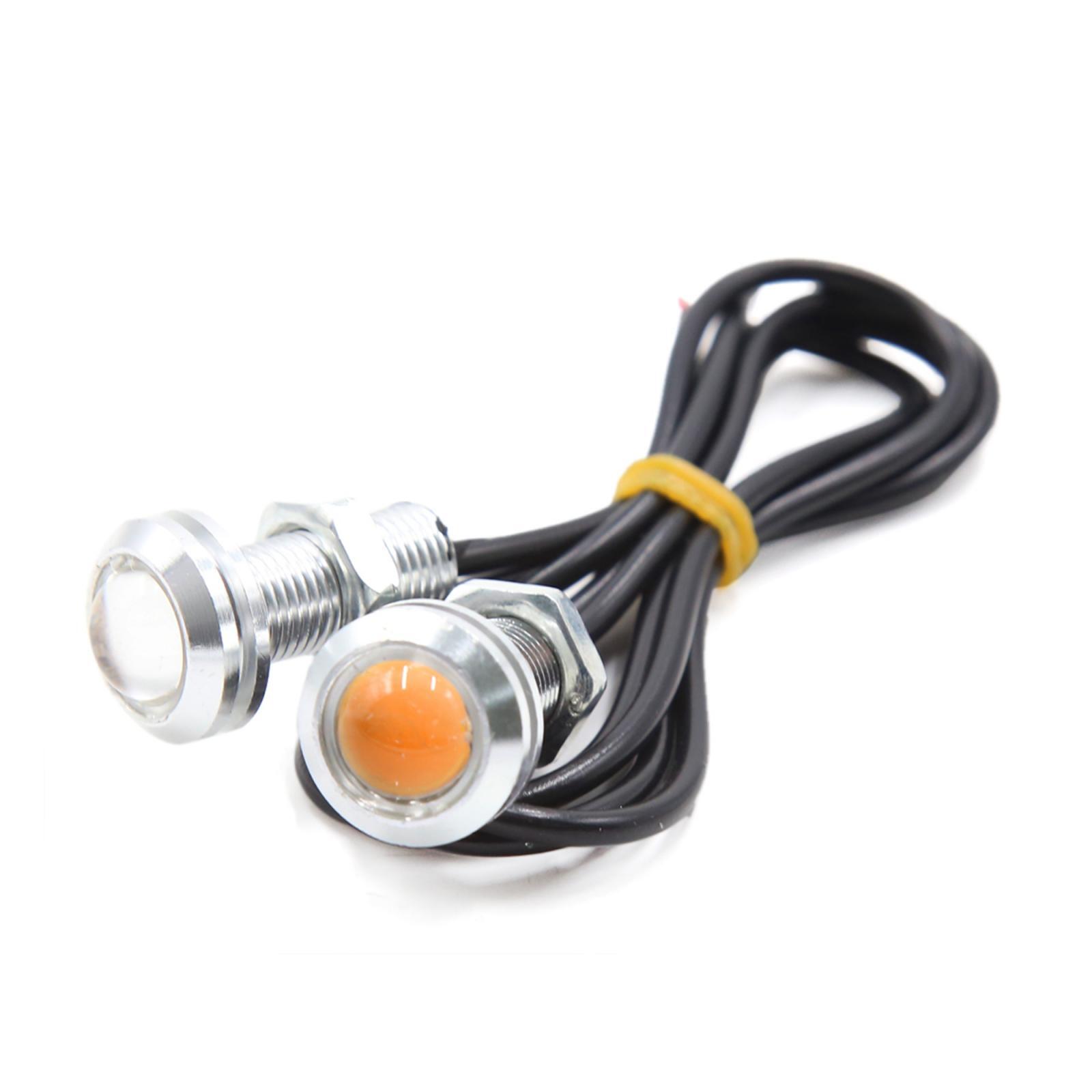 10pcs Amber Color Eagle Eye COB LED Car Daytime Running DRL Backup Lamp ...