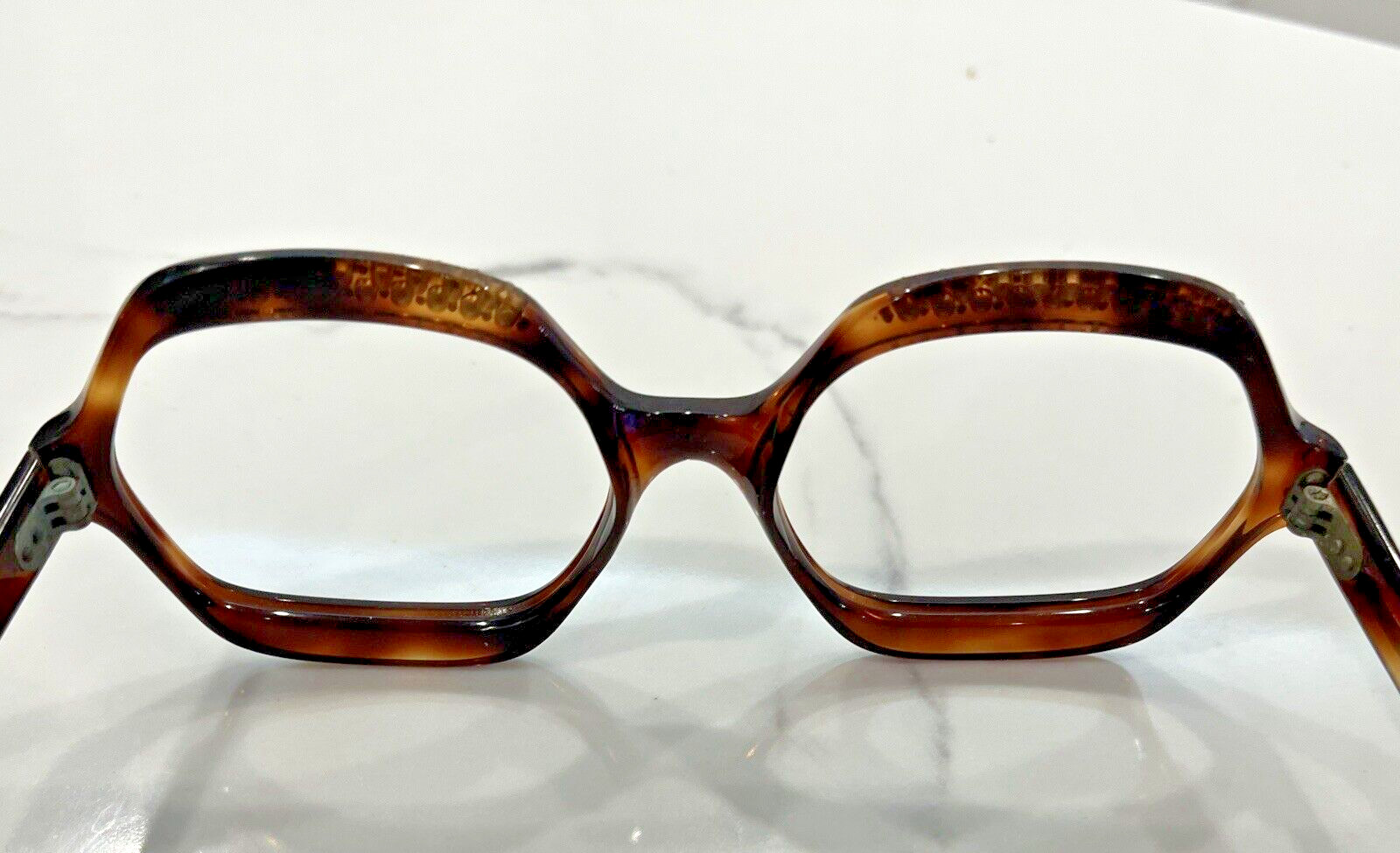 Vintage Woman's Eyeglass Frame Brown Rhinestones Oval… - Gem