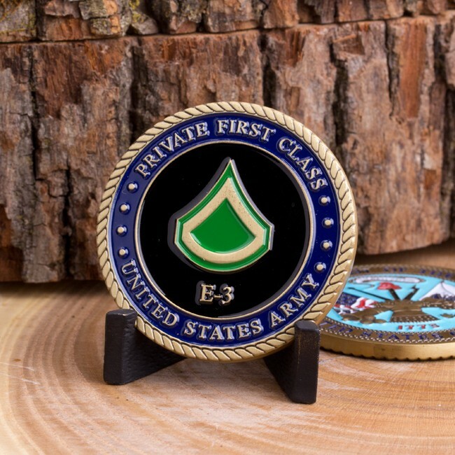 ARMY PRIVATE FIRST CLASS PFC E-3 1.75" CHALLENGE COIN | eBay