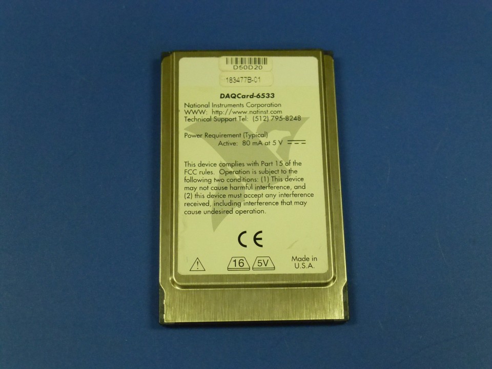 National Instruments DAQCard-6533 PCMCIA NI DAQ Card, Digitial I/O | eBay