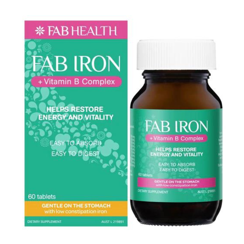 FAB IRON + Vitamin B Complex Restore Energy & Vitality Easy to Absorb ...