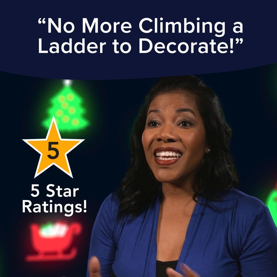 Star Shower Slide Show Christmas LED Projector w Remote, AS-SEEN-ON-TV ...
