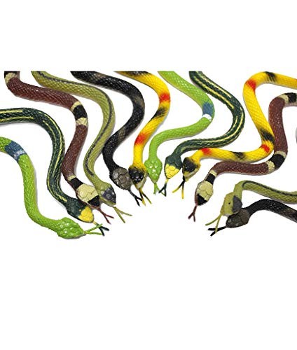 Fun Central 12-Pack Realistic Rubber Snakes - 14-Inch Flexible Prank ...
