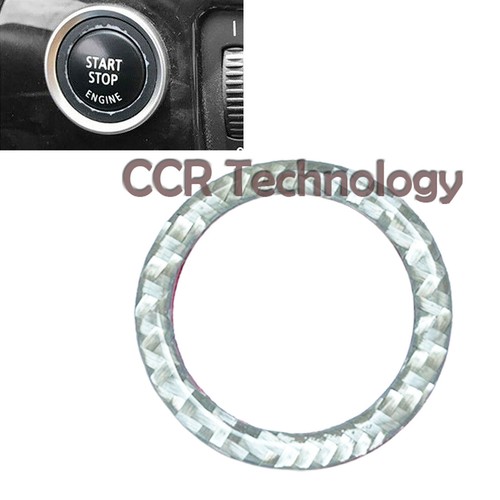 Real Carbon Fiber Silver Engine Start Button Trim Fits 06-13 E90 E92 ...