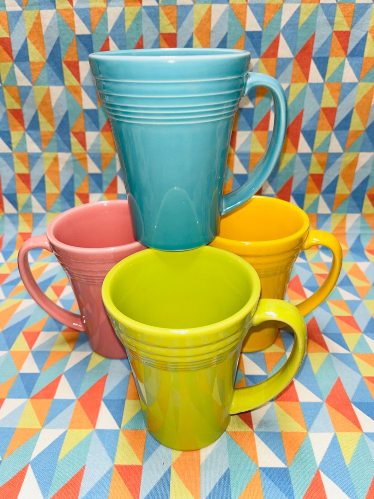 NEW set of 4 FIESTA LATTE bistro MUG 18 oz mixed colors FIESTAWARE ...