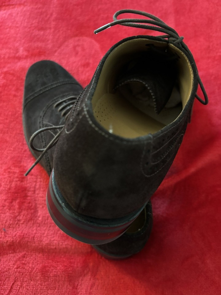 NIB Loake 301DSRF Dark Brown Suede Captoe Oxfords UK sz 10F Dainite ...