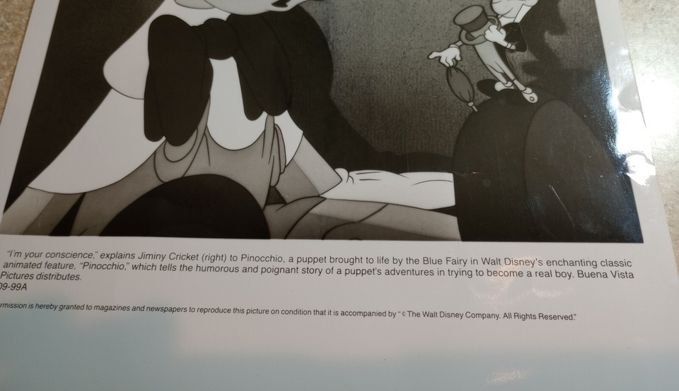 PINOCCHIO Original Movie Press Photo Walt Disney Animation Carton ...