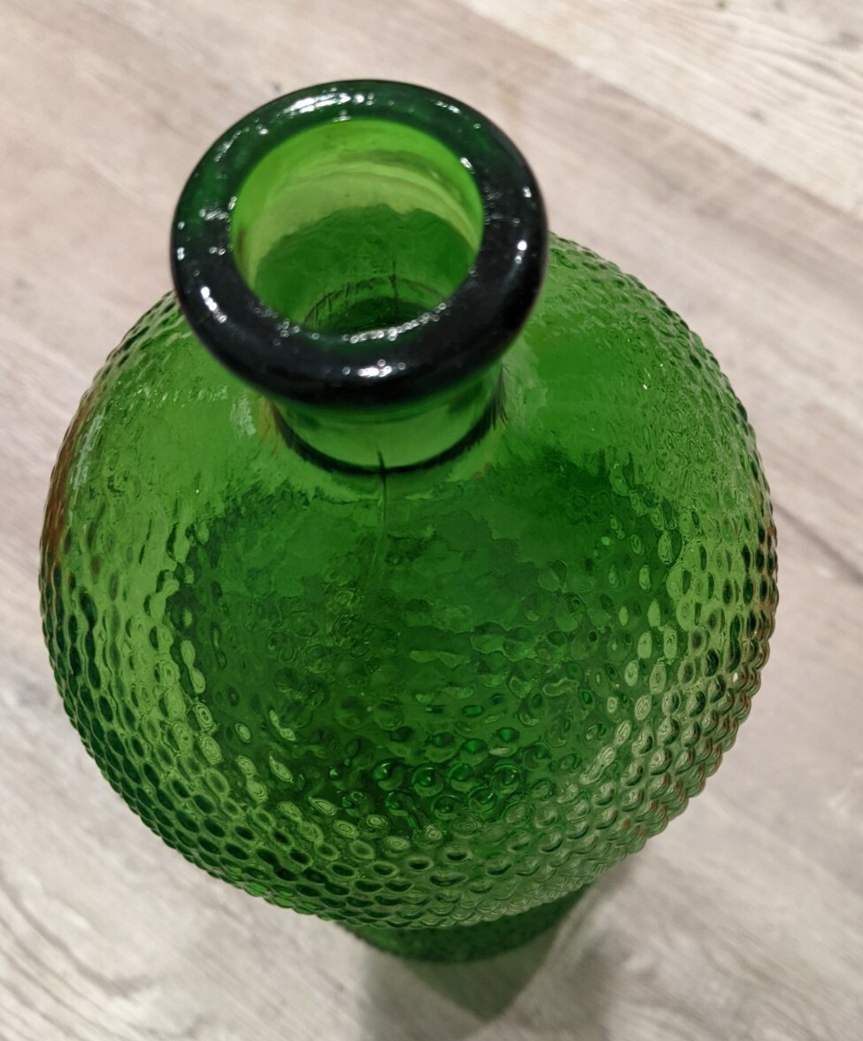Rare Antique 1800's Mold Blown Green Glass Wine Bottle 16" , Sand ...