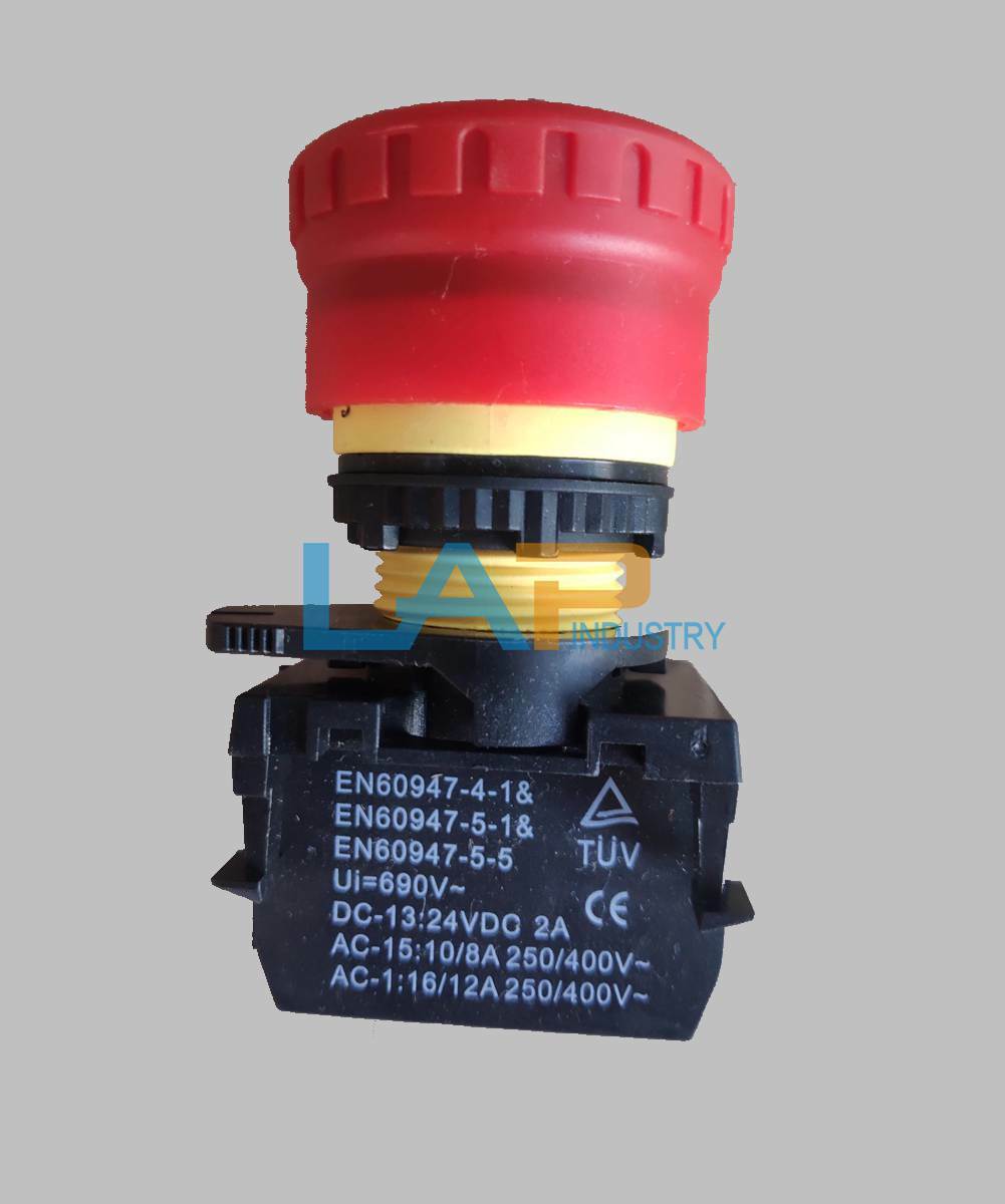 KEDU HY57B 125V/250V 18A/12A 1NO Red Electric Emergency Stop Pushbutton ...