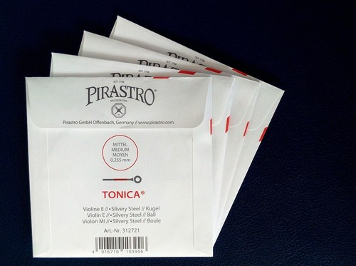 Pirastro Tonica 4/4 Violin String Set - Medium Gauge With Steel Ball ...