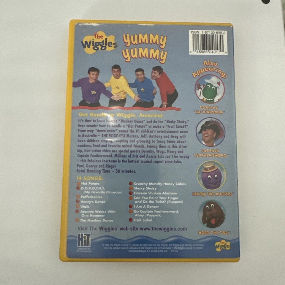 The Wiggles Yummy Yummy DVD, 14 Ooey Gooey Squishy Squashy Songs, OOP ...