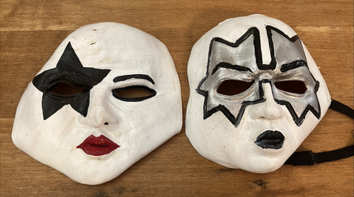 KISS Rock Band Costume Masks (The Starchild and The Spaceman) Circa ...