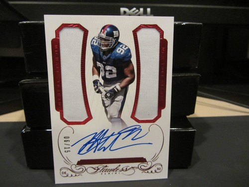 Panini Flawless Ruby On Card Autograph Jersey Giants Michael Strahan 06 ...